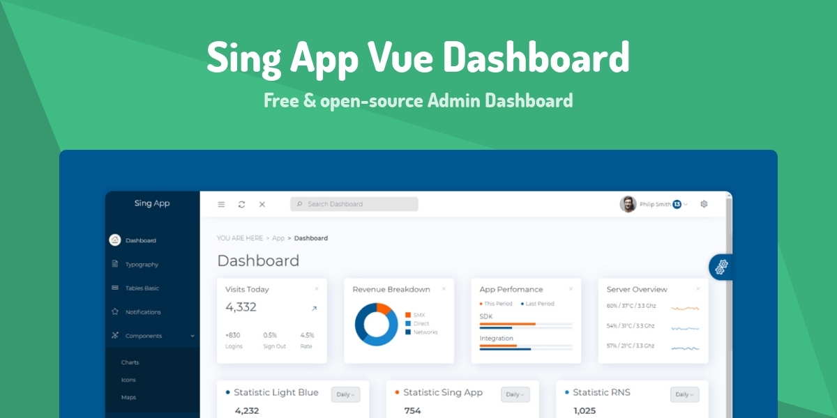 Sing App Vue Dashboard Free And Open Source Admin Dashboard Made With